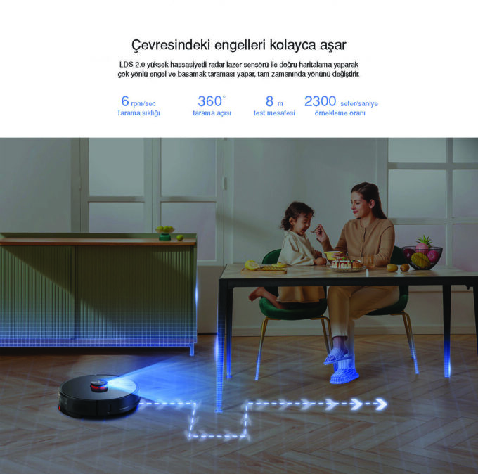 Lydsto R1 Toz Toplama Üniteli Akıllı Robot Süpürge Siyah - Lydsto